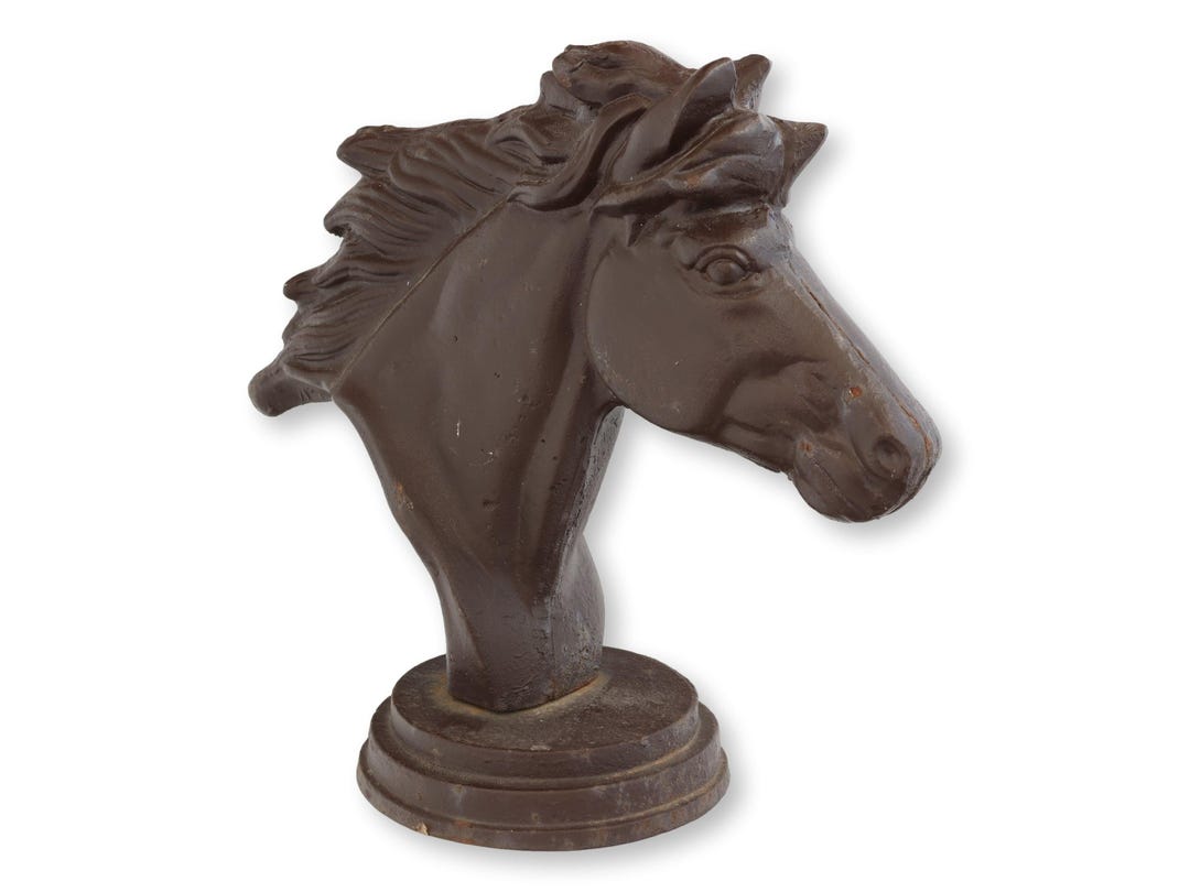 Antique Cast Iron Horse Head Sculpture - Etsy