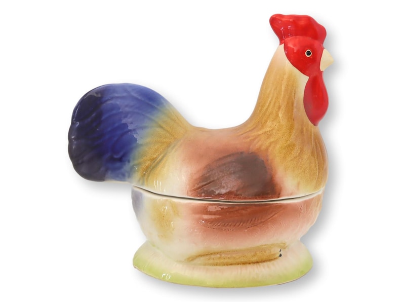 French Majolica Rooster Pâté Tureen - Etsy