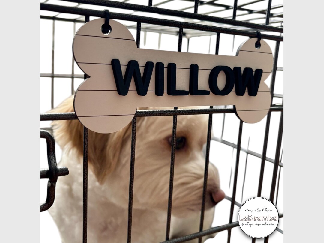 Personalized Crate Sign | Crate Sign With Paws | Dog Name Plate ...