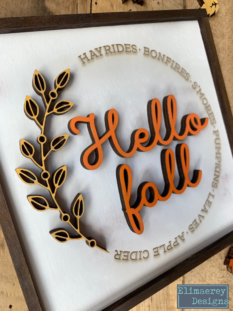 Hello Fall Engraved 3D Sign Fall Decorations Fall Camper - Etsy