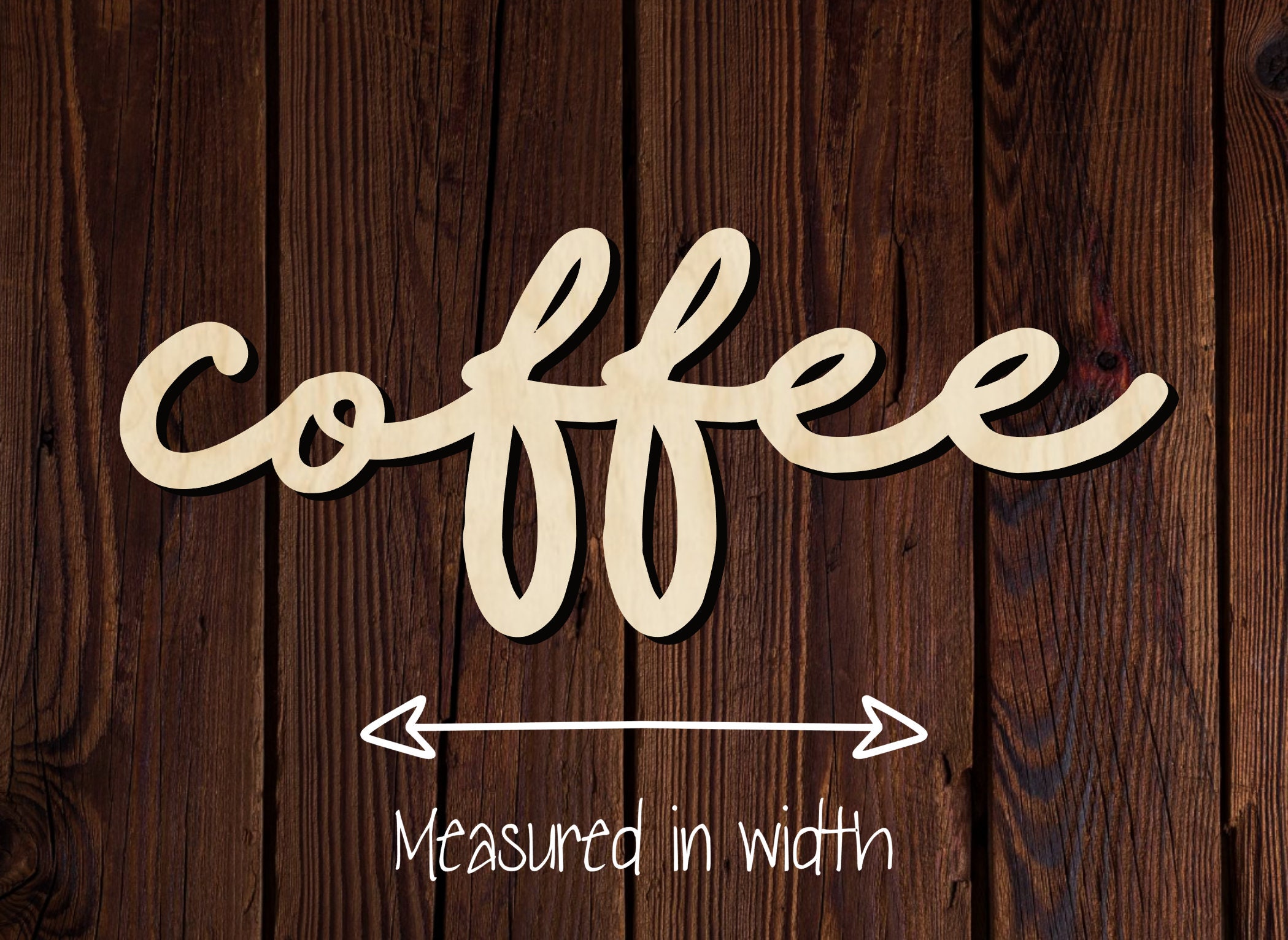 Coffee Wood Word Cutout Laser Cut Shapes Unfinished Wood | Etsy