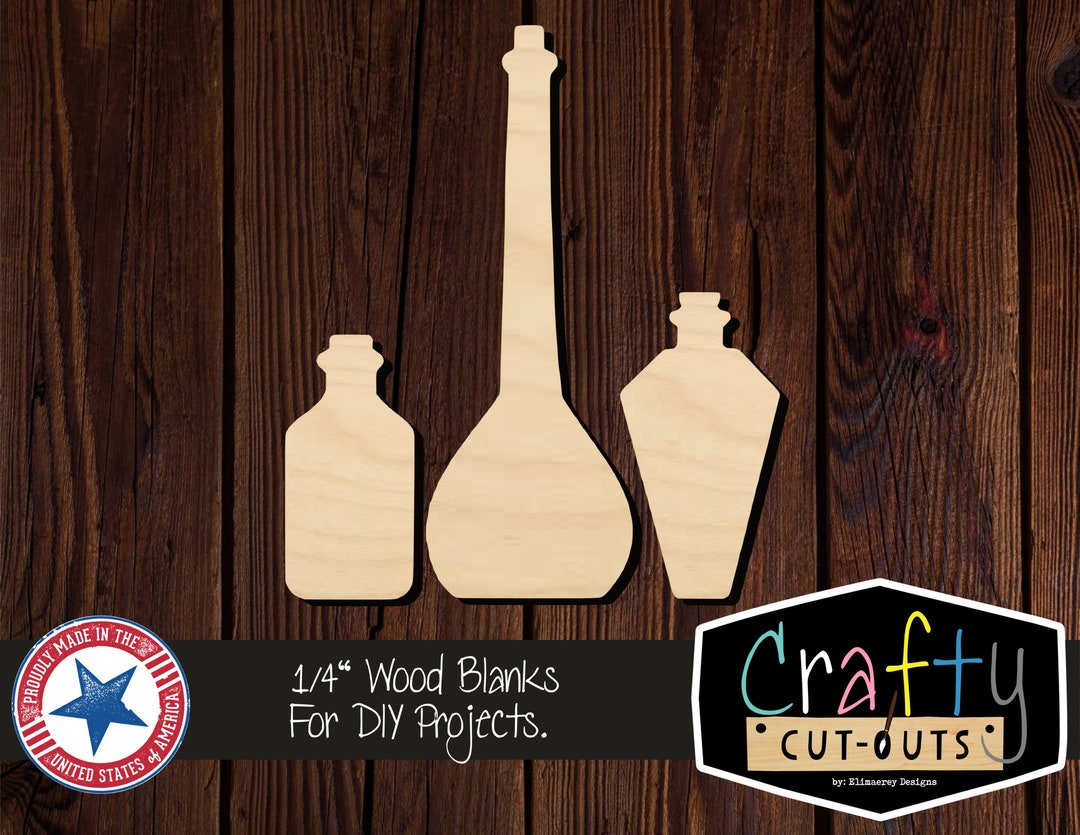 Potion Bottles Set of 3 | Multiple Sizes | Laser Cut Shapes ...