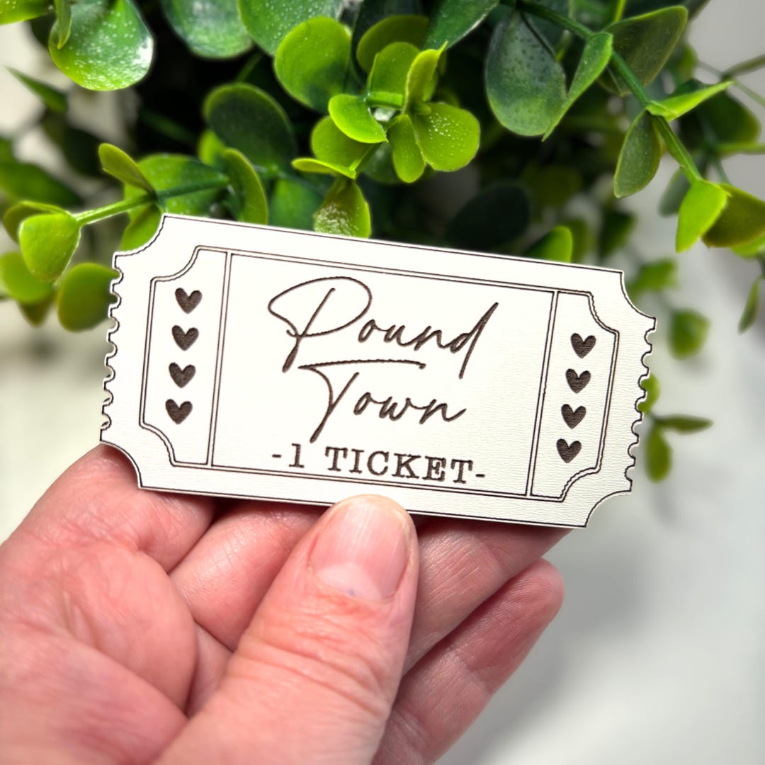 Pound Town Ticket | Engraved Wooden Token, Cheeky Gift - Etsy
