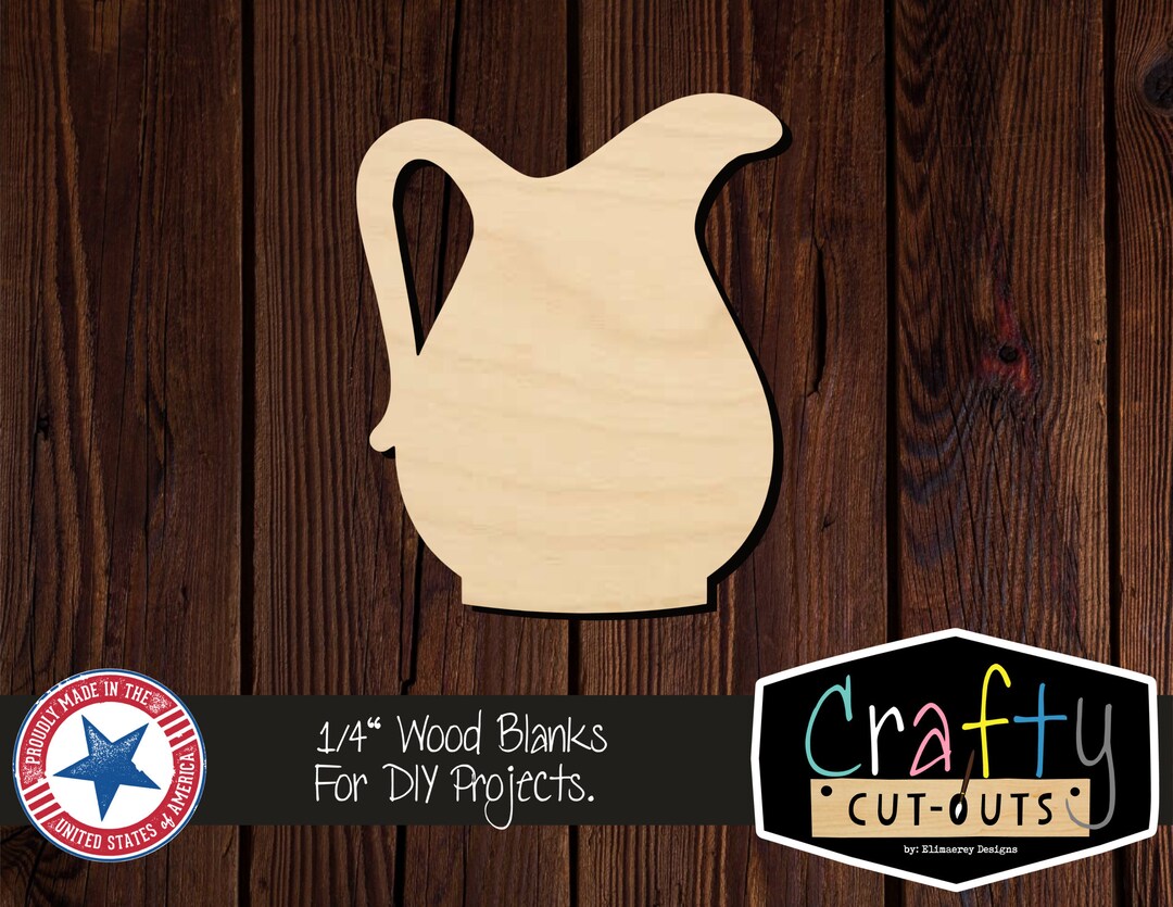 Lemonade Pitcher | Multiple Sizes | Laser Cut Shapes | Unfinished Wood ...