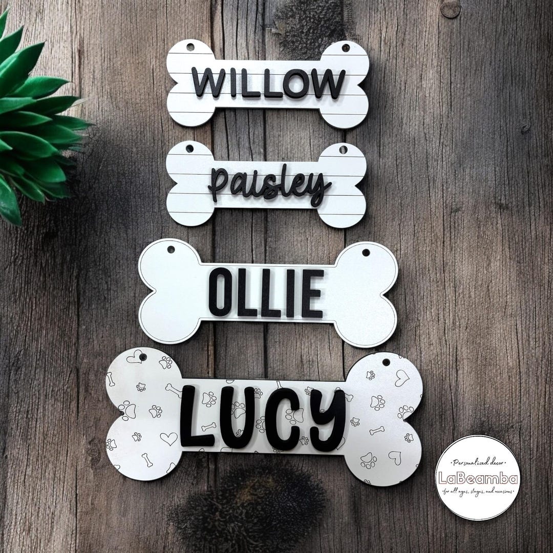 Kennel Pet Name Plate | Dog Bone Crate Pet Tag | Dog House Sign ...