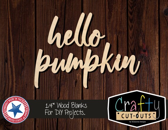 Hello Pumpkin Wood Words Wreath Insert Multiple Sizes - Etsy