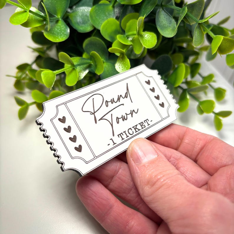 Pound Town Ticket | Engraved Wooden Token, Cheeky Gift - Etsy