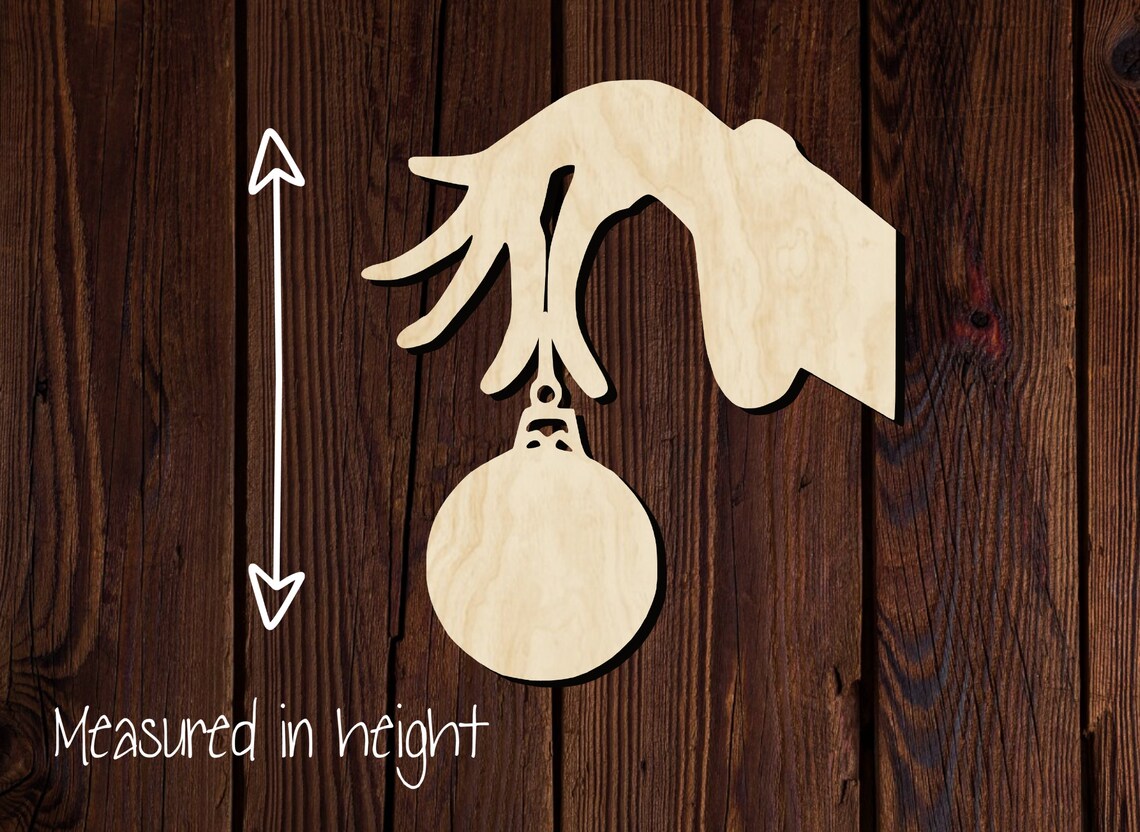 Grinch Hand-christmas Bulb Shape Multiple Sizes Laser Cut - Etsy