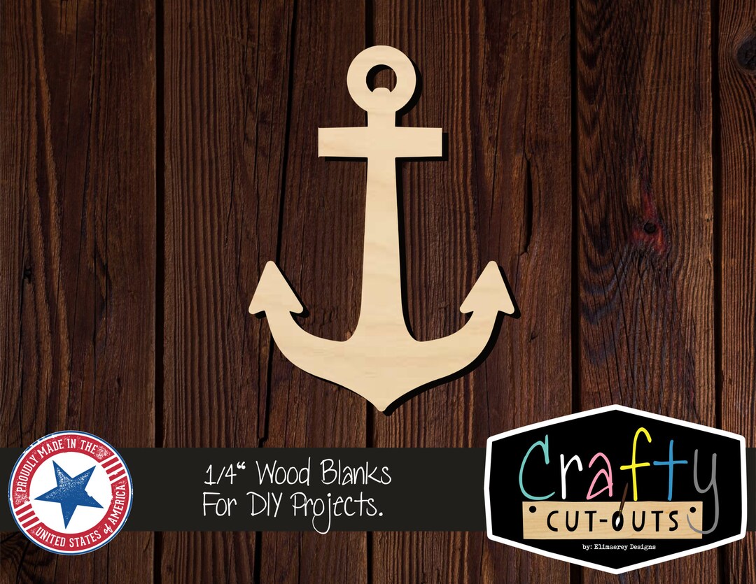 Unfinished Anchor Wood Cutout Multiple Sizes Laser Cut Shapes Wood ...