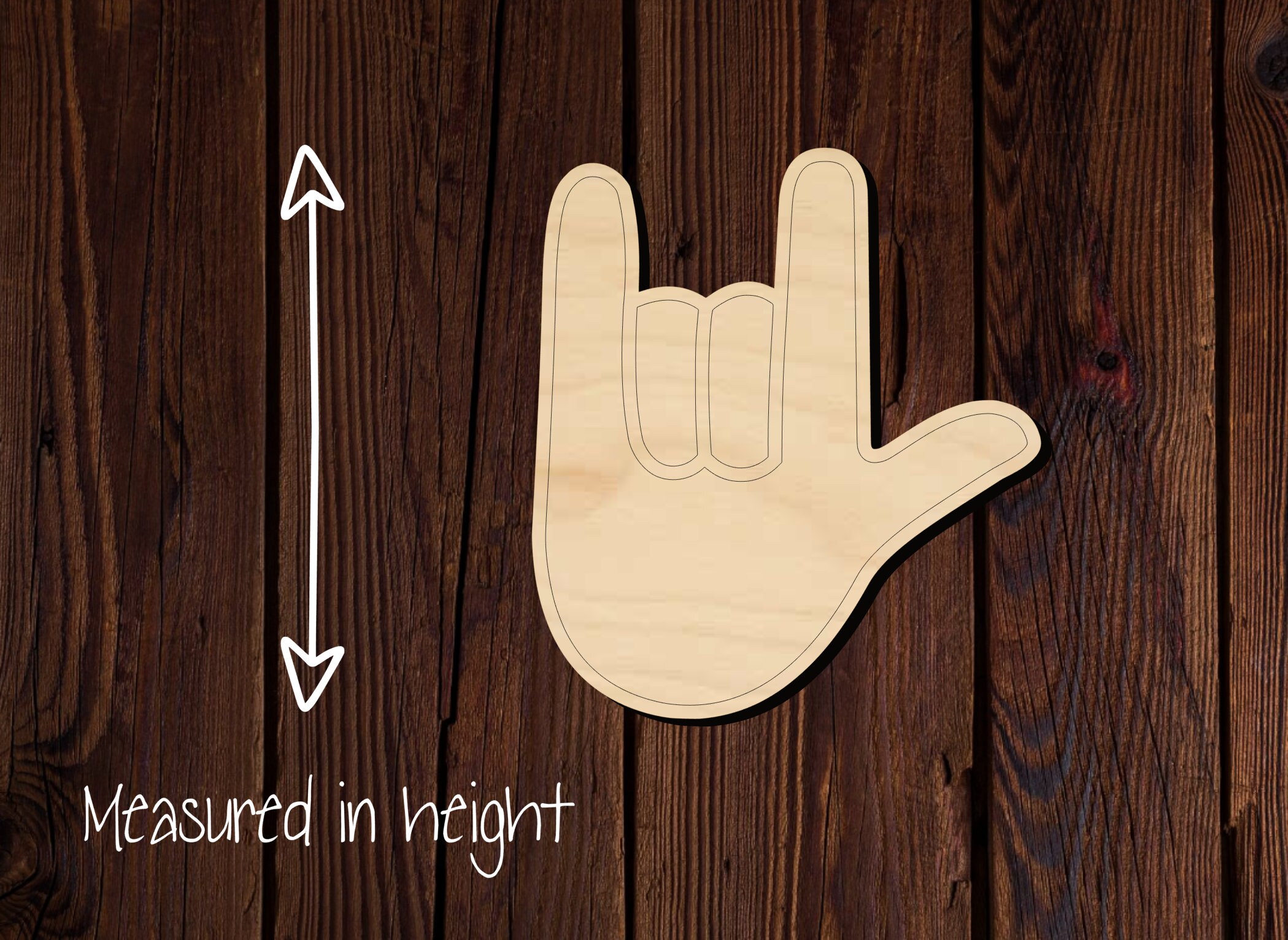 I Love You Sign Language Hand Shape Multiple Sizes Laser | Etsy