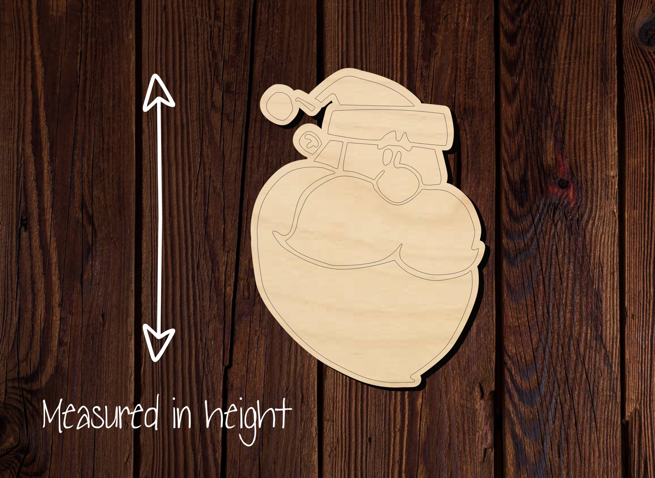 Santa Face Shape | Multiple Sizes | Laser Cut Shapes | Unfinished Wood ...