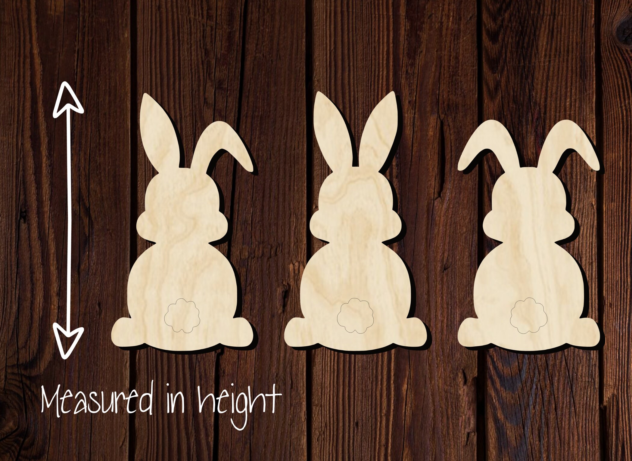 Easter Bunny Shapes Set of 3 Wood Bunnies Multiple Sizes - Etsy
