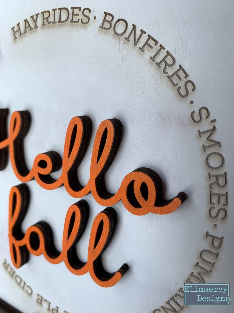 Hello Fall Engraved 3D Sign Fall Decorations Fall Camper - Etsy