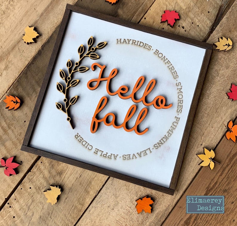Hello Fall Engraved 3D Sign Fall Decorations Fall Camper - Etsy