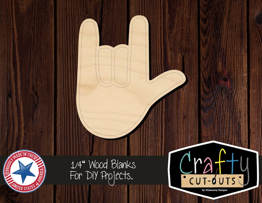 I Love You Sign Language Hand Shape | Multiple Sizes | Laser Cut Shapes ...