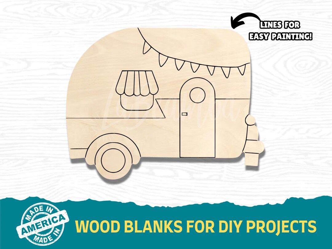 Camper Wood Shape | Tier Tray Decor | Multiple Sizes | Laser Cut Shapes ...