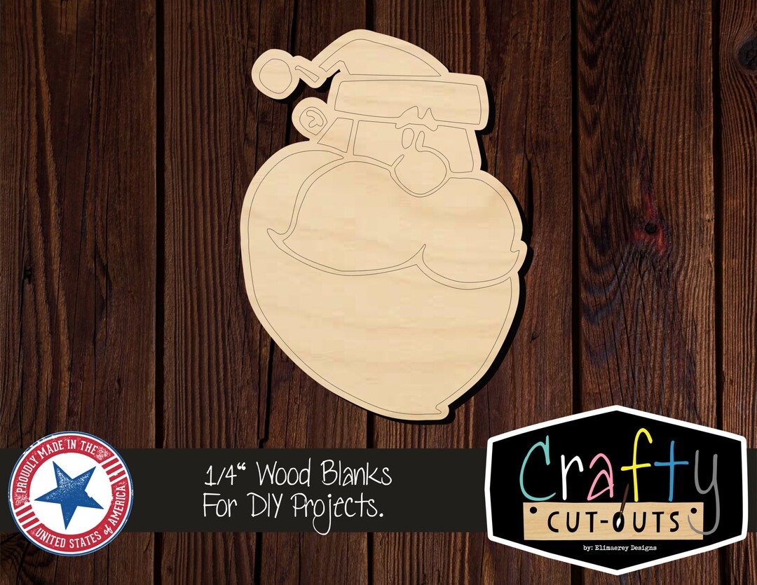 Santa Face Shape | Multiple Sizes | Laser Cut Shapes | Unfinished Wood ...