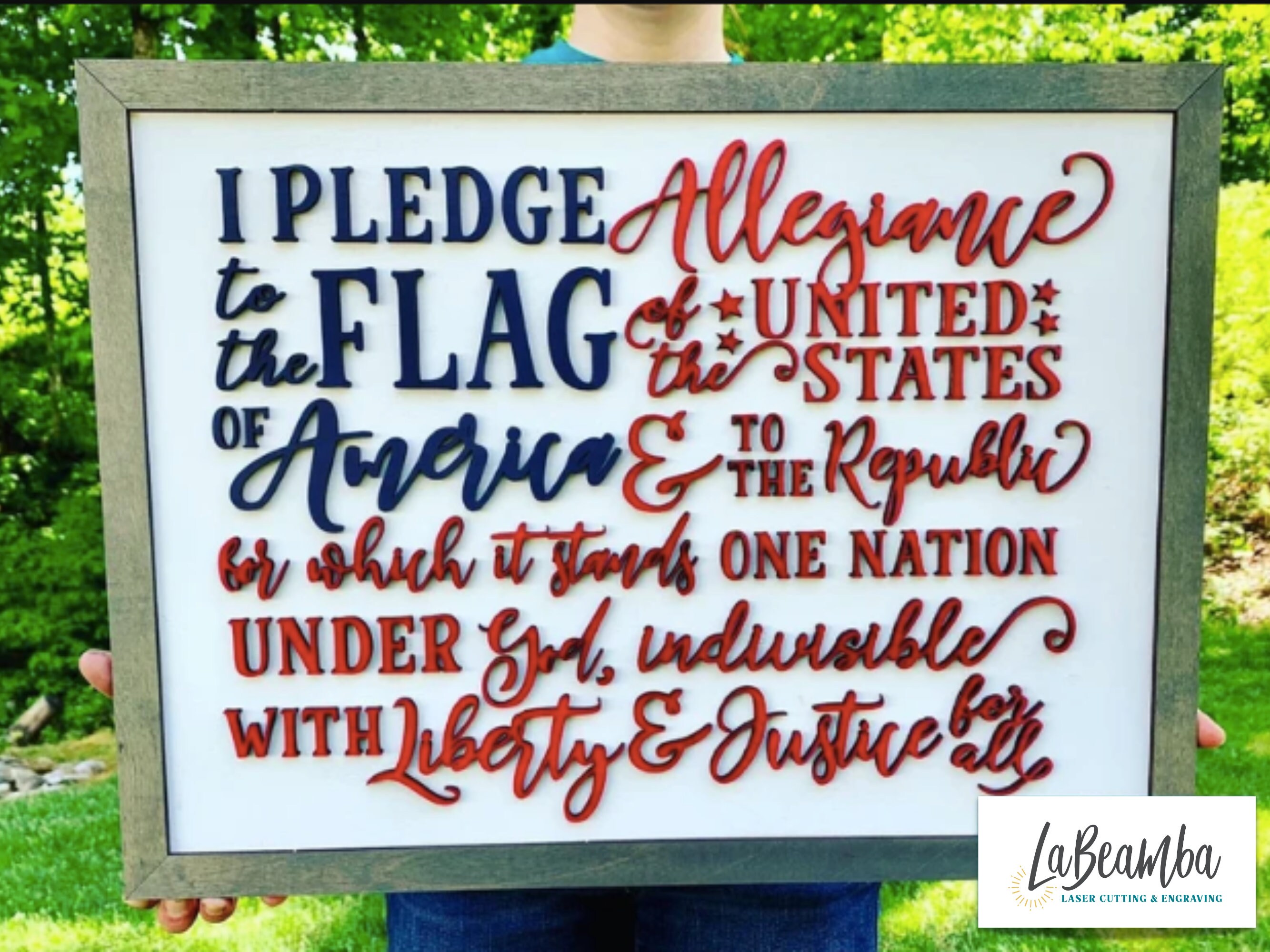Pledge of Allegiance Sign Patriotic Decor 4th of July - Etsy