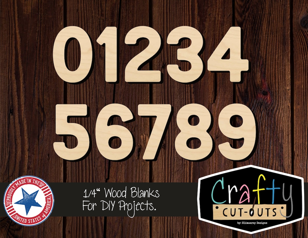 Wood Number Cutouts | Wood House Numbers | Multiple Sizes | Laser Cut ...
