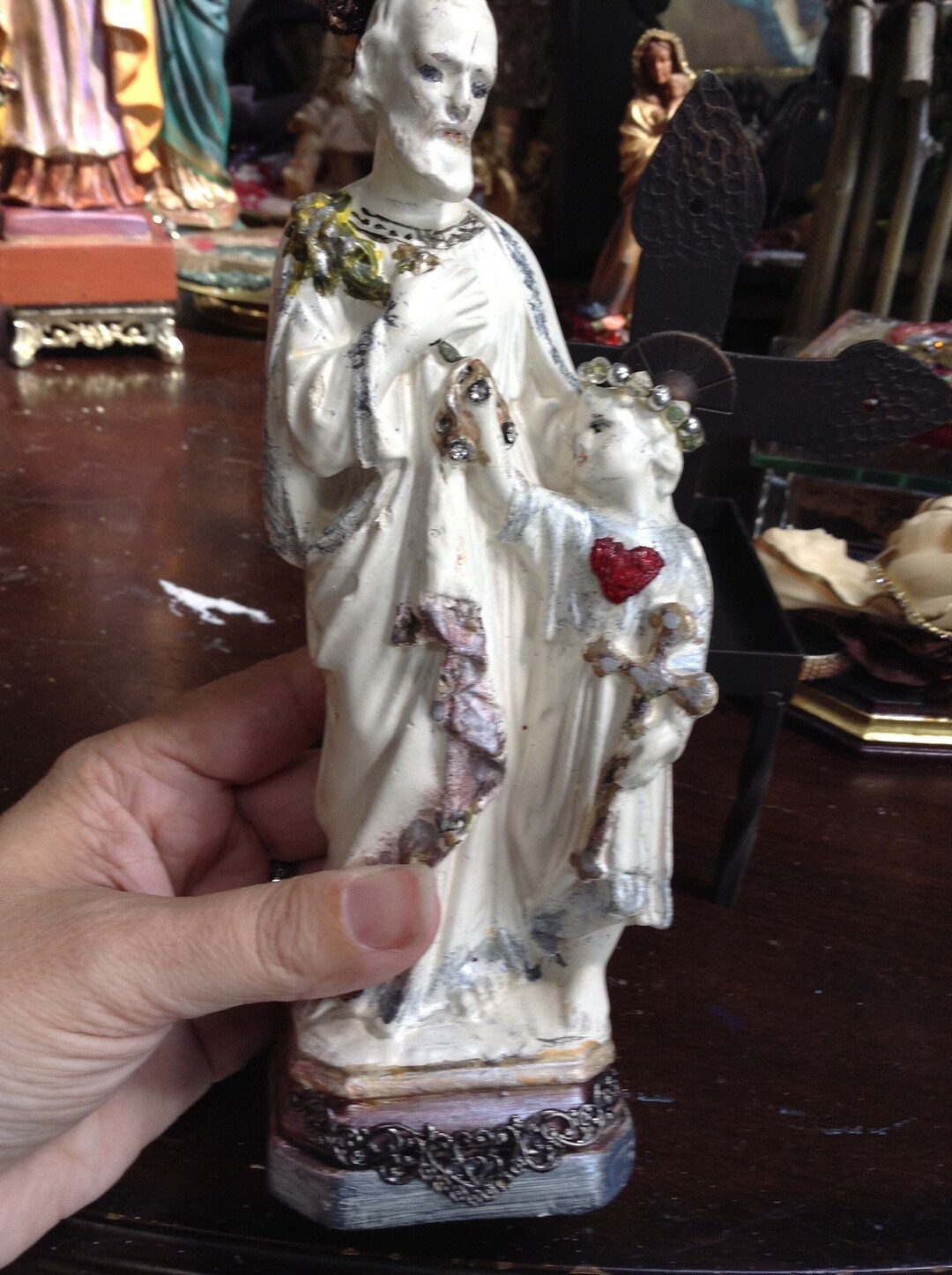 Vintage Shrine of St Joseph With Child Jesus From Sturdevant WI Plaster ...