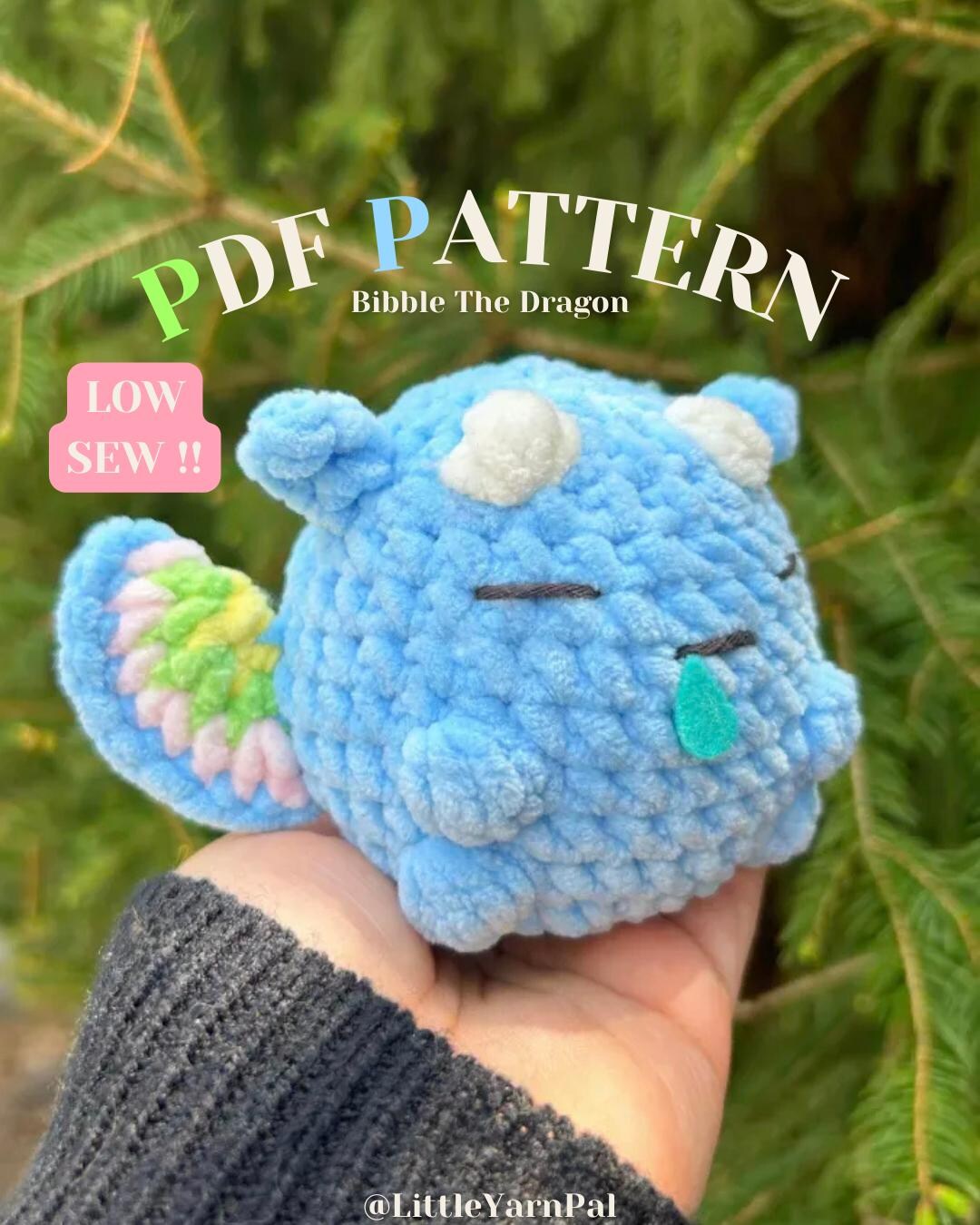 Amigurumi Crochet Pattern "sleepy Series: Bibble the Dragon" Small ...