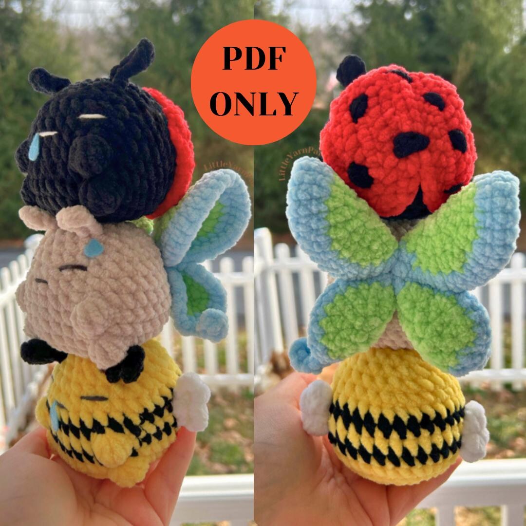 Sleepy Garden Bugs Collection - Ladybug , Bumblebee , Butterfly - 3 in ...