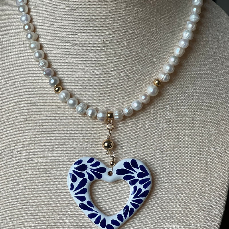 Talavera Heart Necklace - Etsy