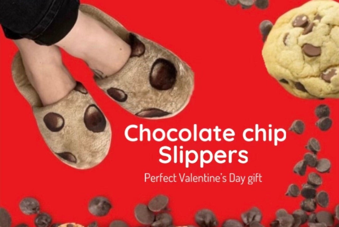 Slippers for Adults, Chocolate Chip Cookies Slipper, Birthday Gift ...