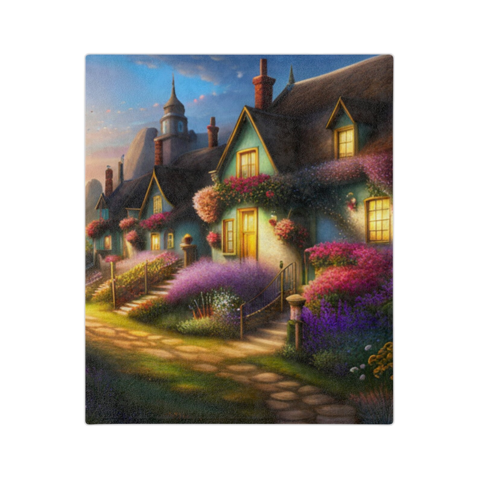 Cobblestone Pathway Along the English Cottages- AI Created Art ...
