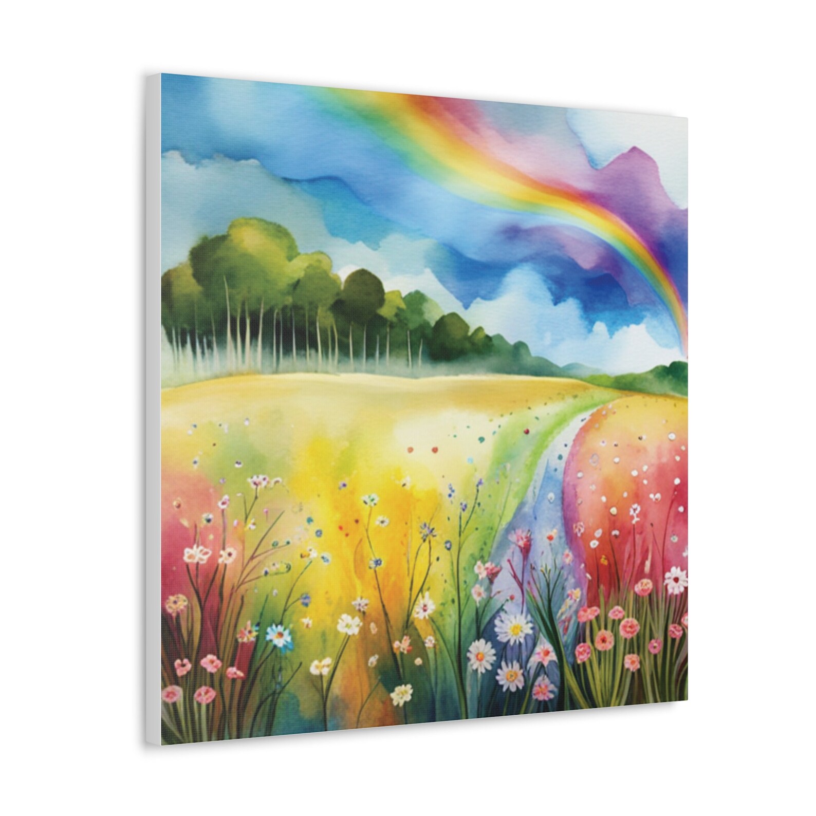 Whimsical Field of Wild Flowers Rainbow - Canvas Gallery Wraps - Etsy
