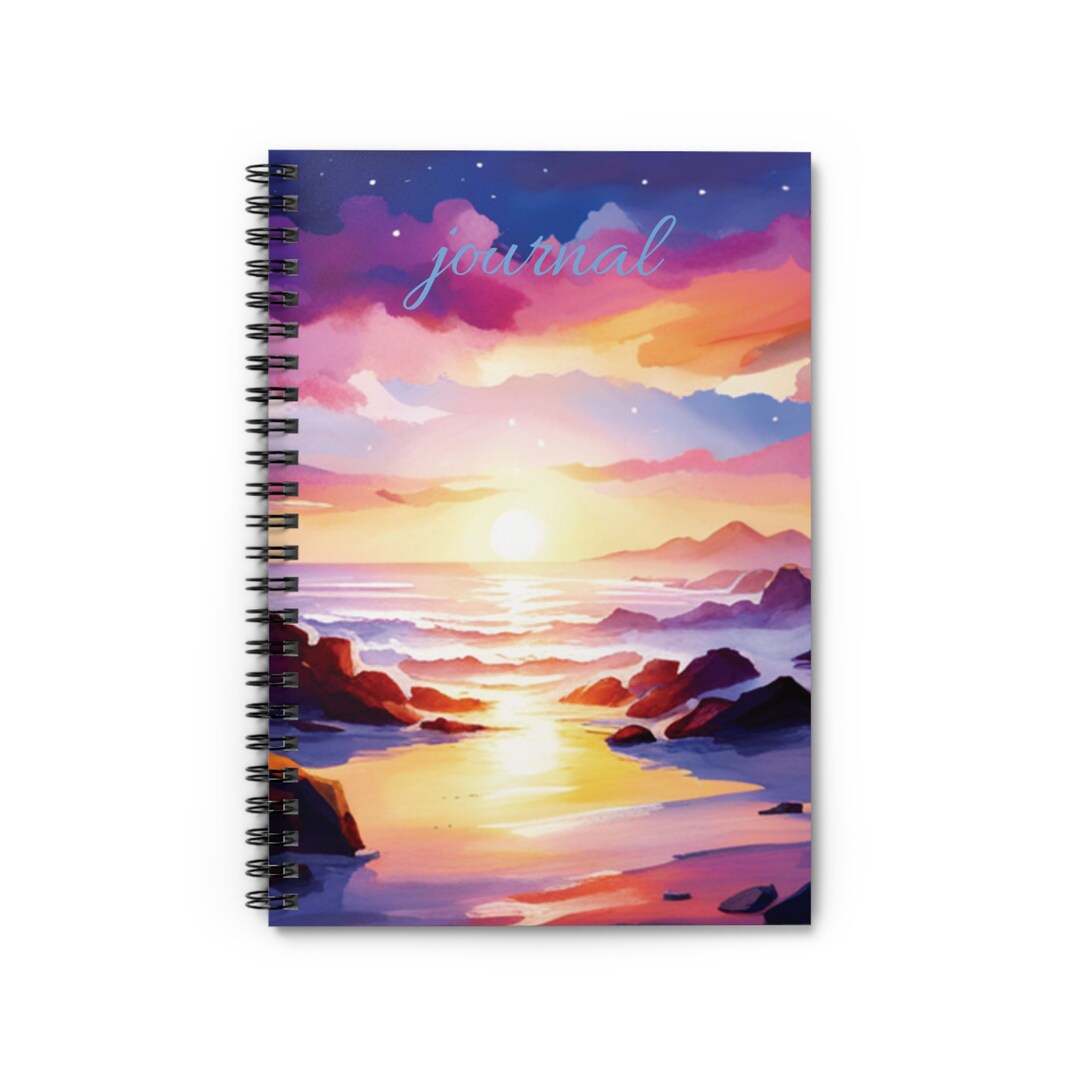 Sunset Above the Beach Spiral Notebook - Ruled Line - Etsy