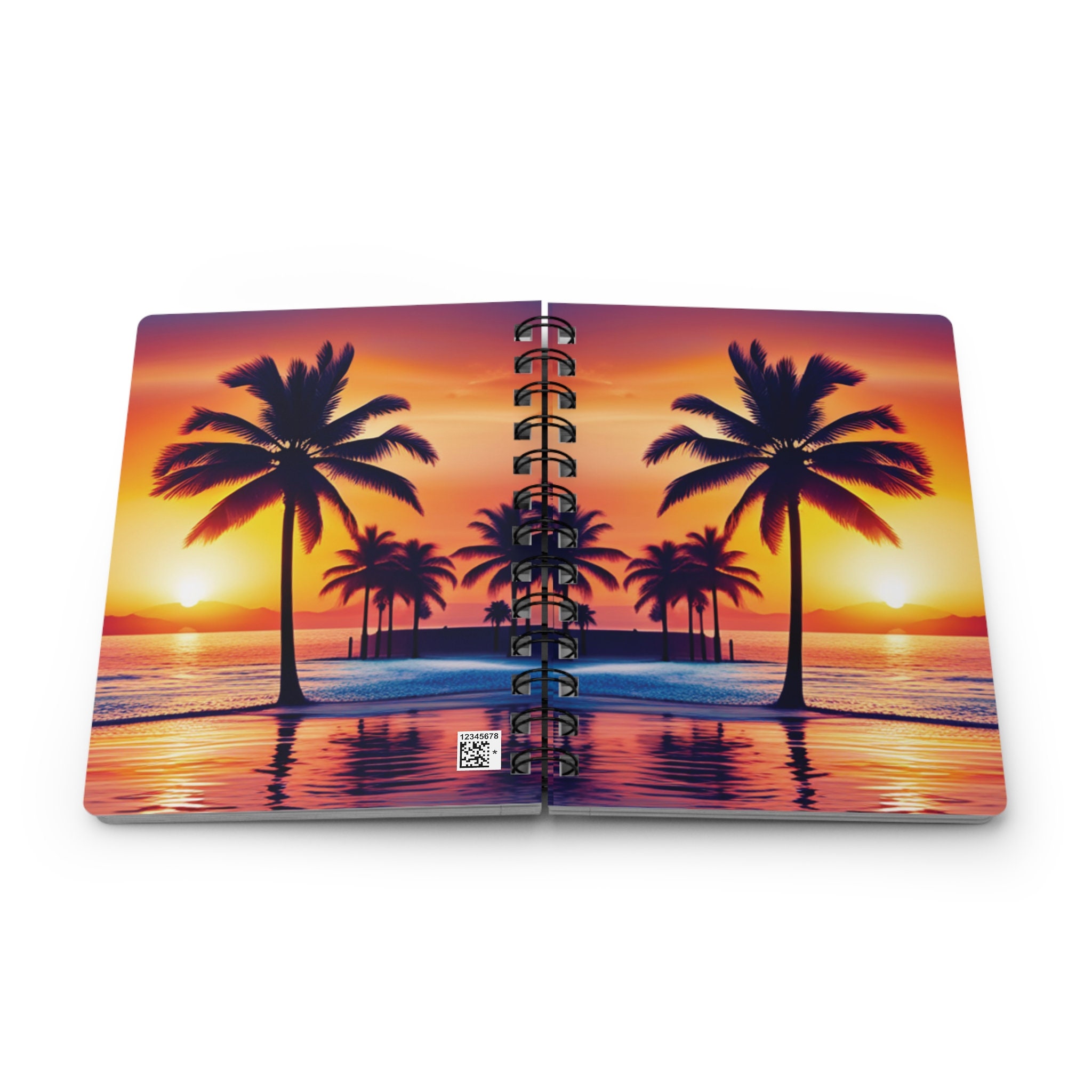 Palm Trees on the Sunset Beach - Spiral Bound Journal - Etsy