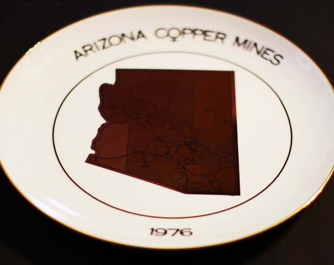 1970s, Arizona Copper Mines 1976 Decorative Plate, Rare! Limited ...