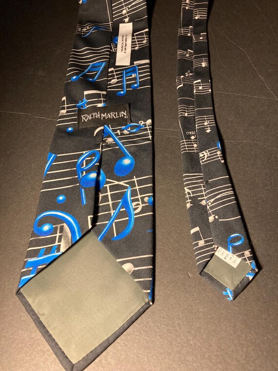 1994, Vintage Musical Notes Tie, Necktie - Gem
