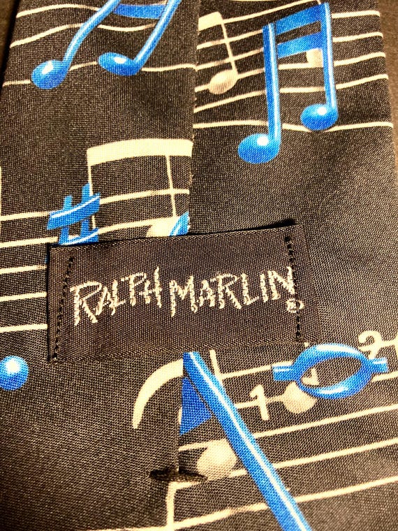 1994, Vintage Musical Notes Tie, Necktie - Gem
