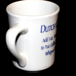 Vandermint Liqueur Coffee Mug, Dutch Coffee Recipe Mug, Blue & White ...