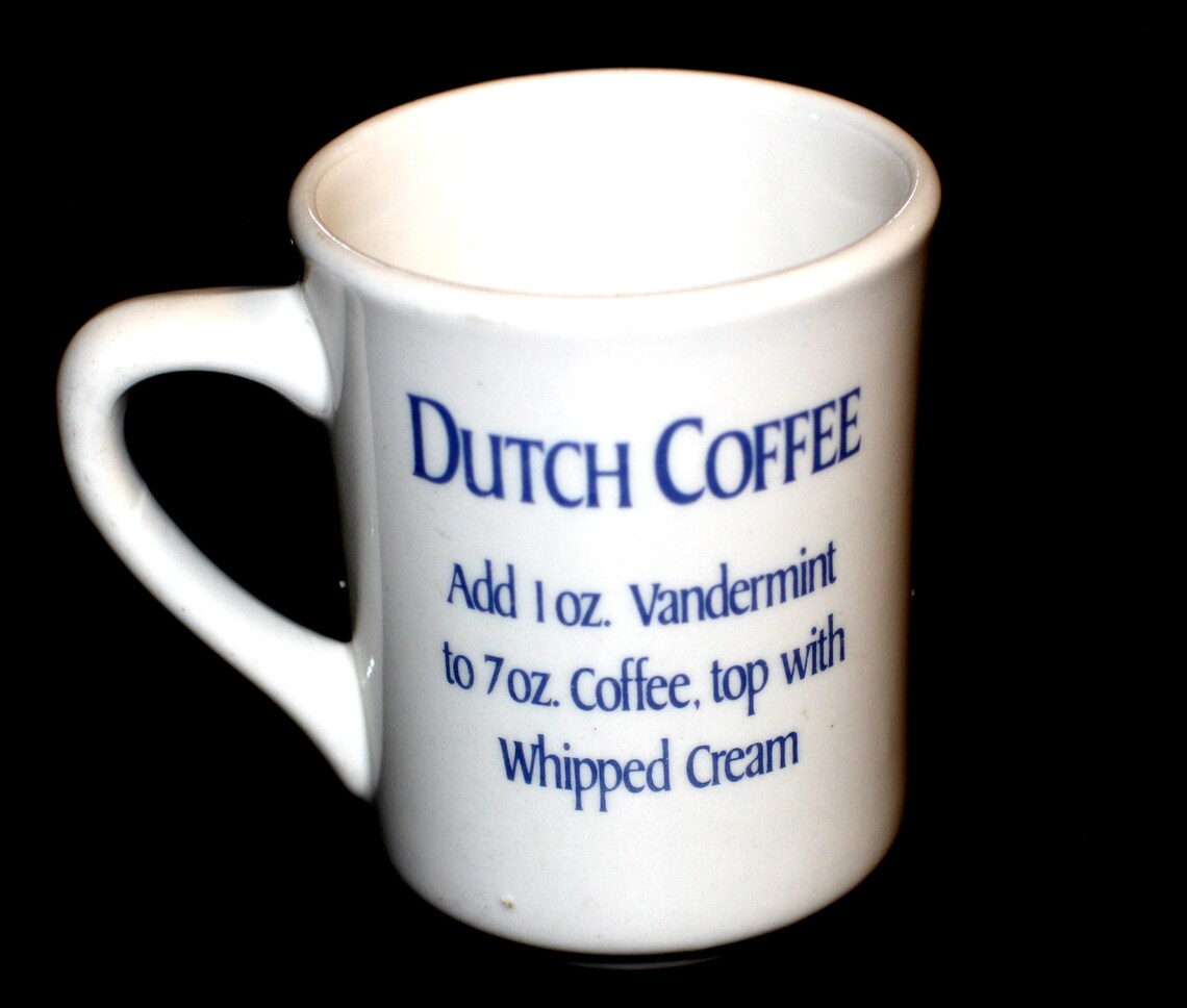 Vandermint Liqueur Coffee Mug Dutch Coffee Recipe Mug Blue & - Etsy