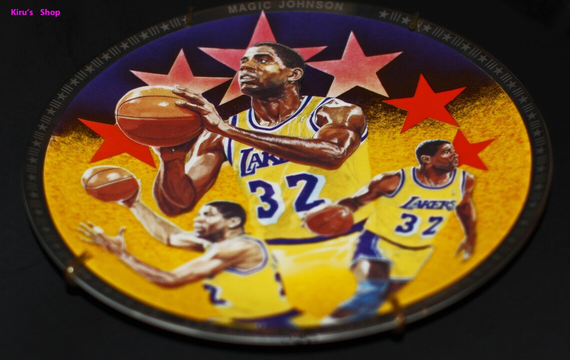 1990s, Magic Johnson Los Angeles Lakers Collective Plate, Basketball - Etsy