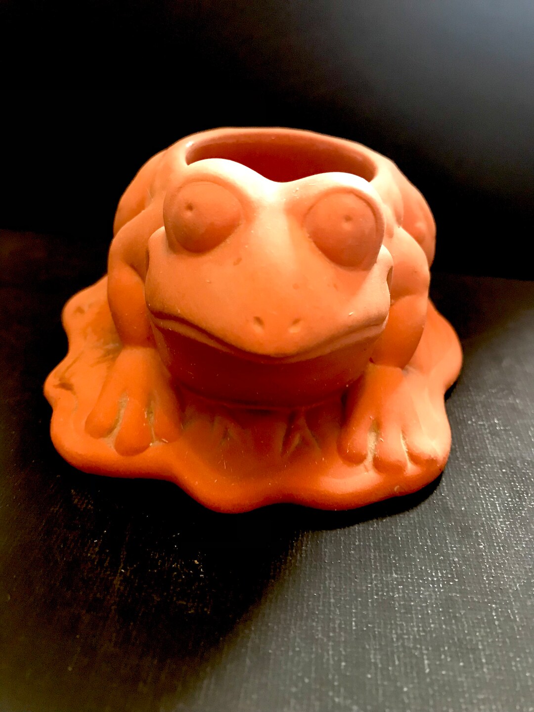 Vintage Terracotta, Clay Frog, Toad Tea Light Candle Holder, Patio ...