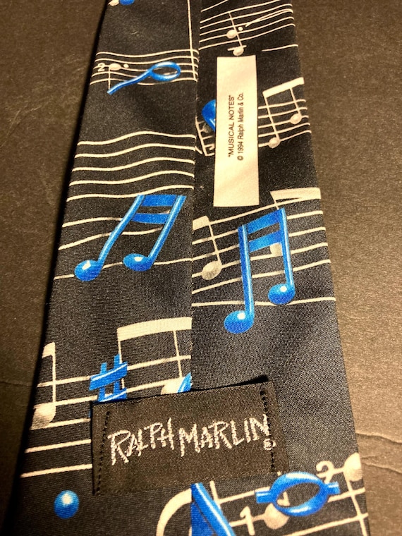 1994, Vintage Musical Notes Tie, Necktie - Gem