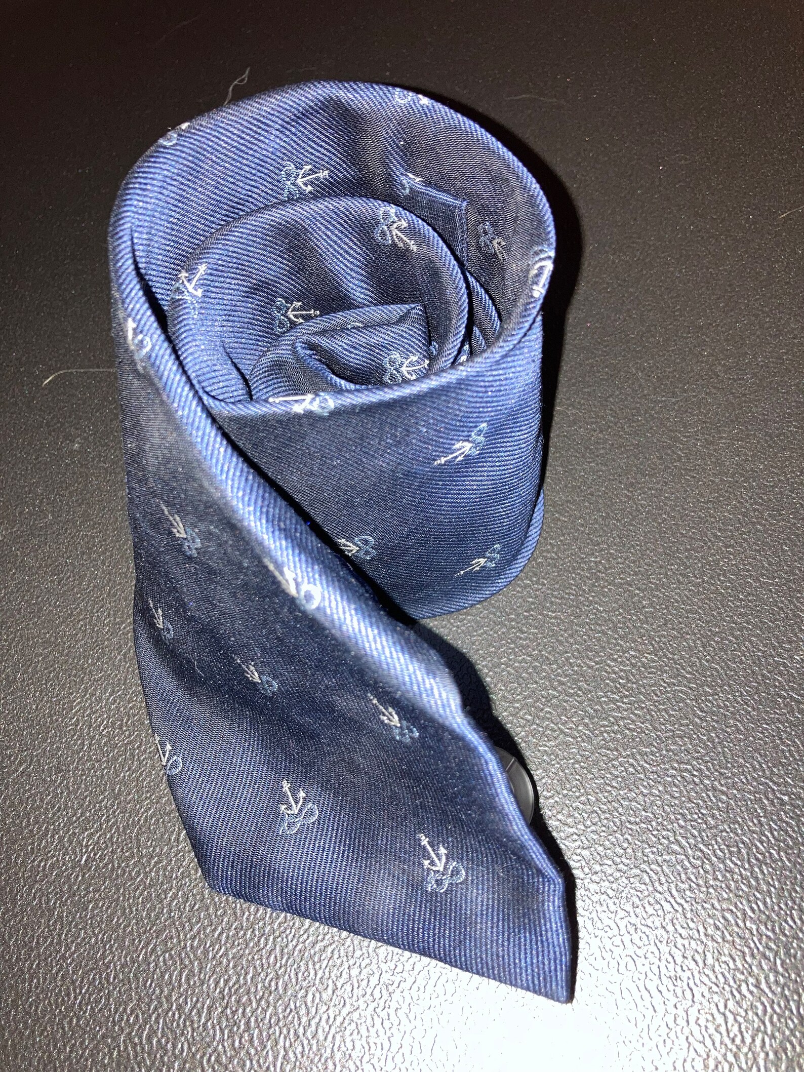 Land’s End Men’s Long 100% Silk Handsewn Necktie, Navy Tie With Anchors ...