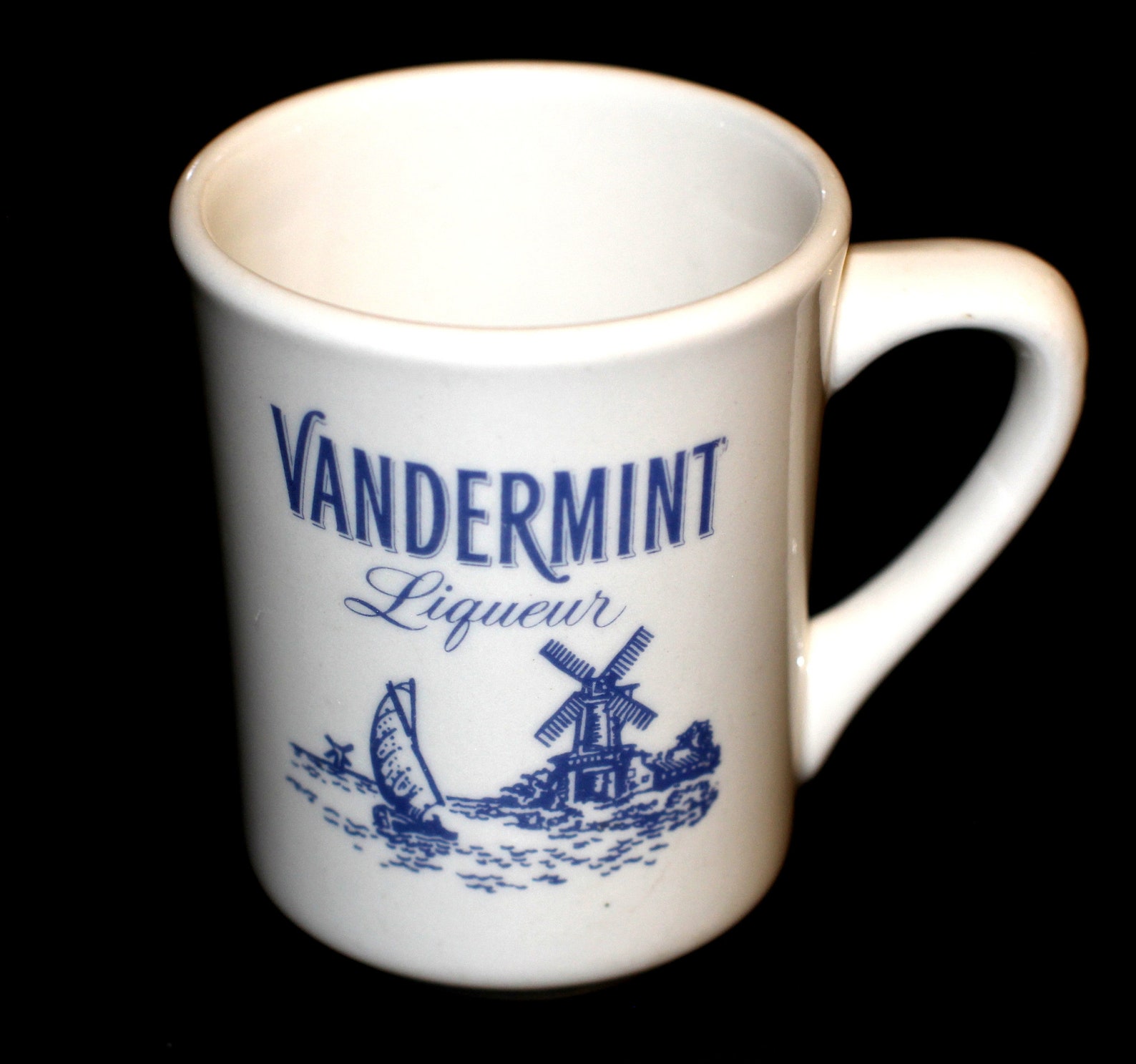 Vandermint Liqueur Coffee Mug, Dutch Coffee Recipe Mug, Blue & White ...