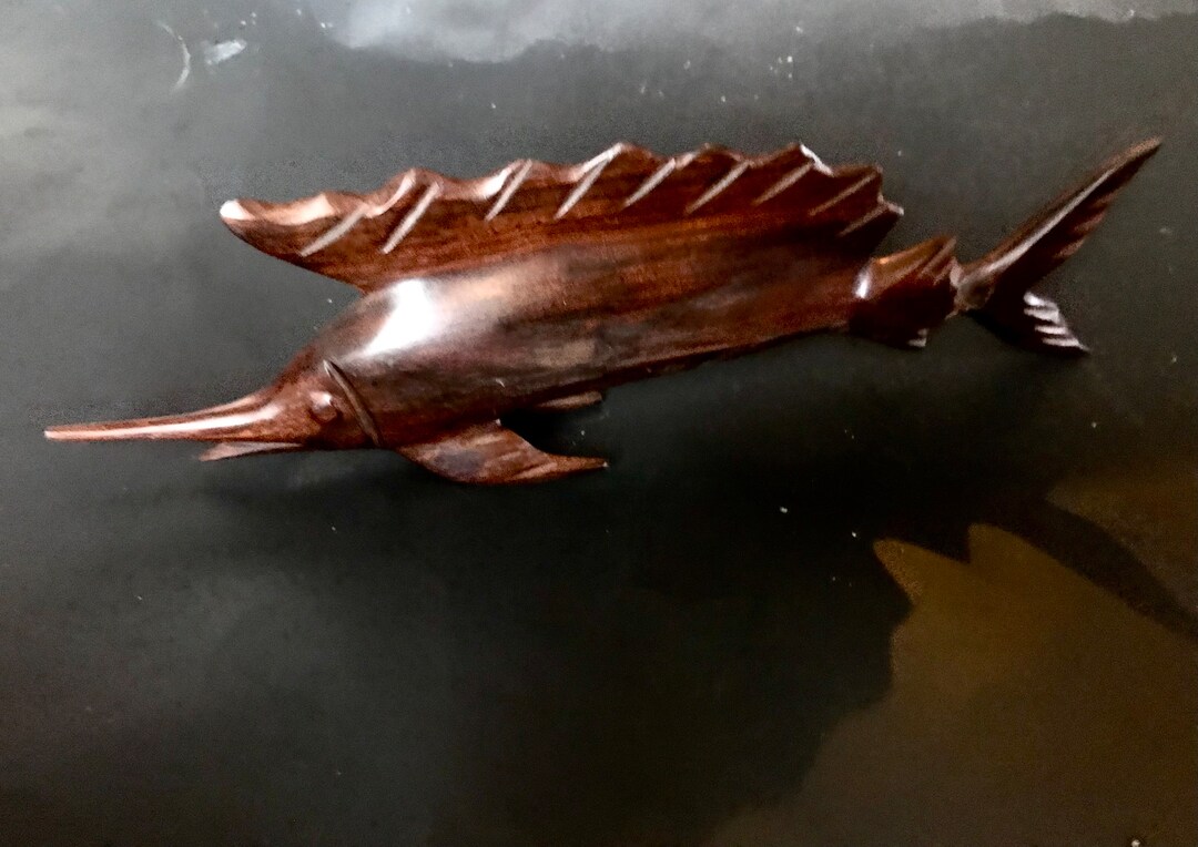Vintage Wooden Swordfish Sculpture 12 Inches Long X 4 Inches High - Etsy