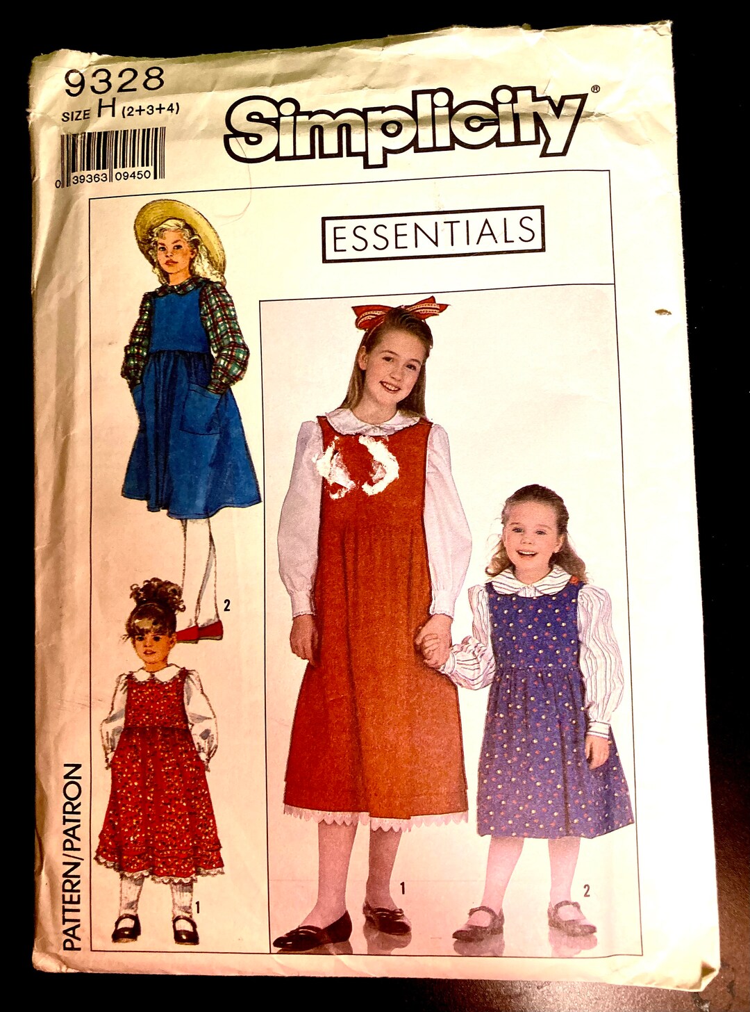 1980s, New Sewing Pattern for Girl’s Dress, Simplicity 9328, Size: H (2 ...