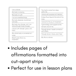 Dancer Affirmations - I Am a Dancer - Body Positivity - Etsy