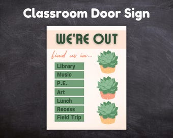Classroom Door Sign - Where Are We? - Elementary Specialties Sign - Etsy
