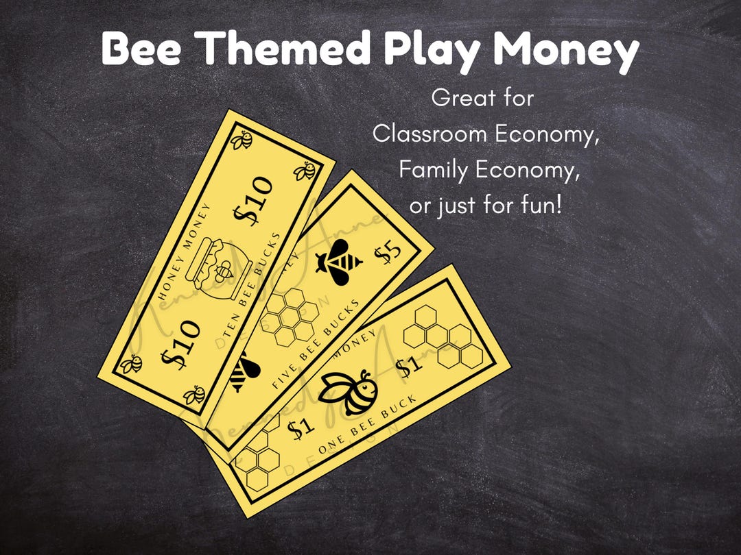 Bee Themed Play Money for Classrooms or Home Economy - Etsy