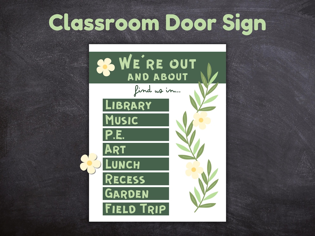 Classroom Door Sign - Where Are We? We're Out - Specialties Sign - Etsy
