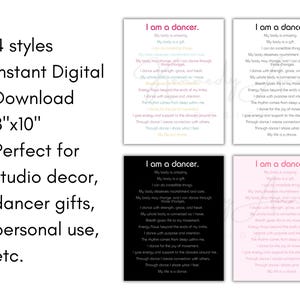 Dancer Affirmations - I Am a Dancer - Body Positivity - Etsy