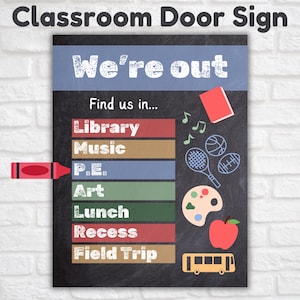 Classroom Door Sign - Where Are We? - Elementary Specialties Sign - Etsy